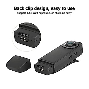 ASHATA Mini Body Camera HD 1080P Auto Save 6 Hours Battery Support 32GB Back Clip Law Enforcement