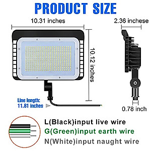 NJHIKG 100W LED Flood Lights Dusk to Dawn Photocell Sensor,Outdoor Waterproof IP65,13740LM Super Bright 5000K Daylight,Commercial Lighting Adjustable Knuckle Mount,110V Floodlight for Garden,Rooftop