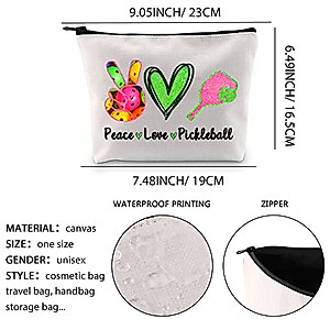 XYANFA Pickleball Makeup Bag Pickleball Player Gift Pickleball Lover Gifts For Women Peace Love Pickleball Cosmetic Bag (Peace Love Pickleball)