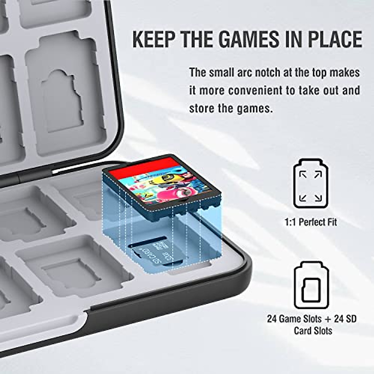 Wonzir 24-Slot Switch Game Card Case for Nintendo Switch Game Card/Switch OLED Game Card,Portable Switch Game Storage Case with 24 Game Card Slots and 24 Micro SD Card Slots (24-pokemon)