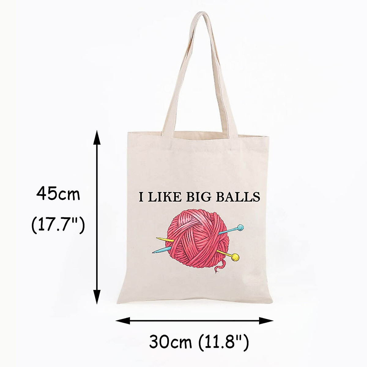 JXGZSO Crochet supplies Bag Knitting Project Bag I Like Big Balls Make Up Bag Funny Knitting Gift For Knitter (i like big balls shopping)