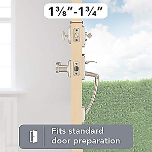 Baldwin Nautica, Front Entry Handleset with Interior Lever, Featuring SmartKey Deadbolt Re-Key Technology and Microban Protection, in Satin Nickel