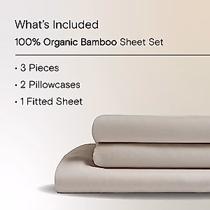 DOZ by SIJO 100% Organic Bamboo Sheet Set, Buttery Soft, Cooling for Hot Sleepers, Silky Breathable, Oeko-TEX, High GSM, 16" Deep Pockets - 3pc - 2 Pillowcases 1 Fitted Sheet (Fog, Queen)
