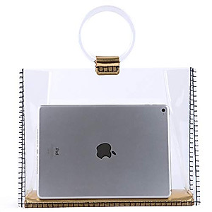 Women Elegance Clear Tote Bag Acrylic Transparent Handbag Evening Party Purse for Stadium