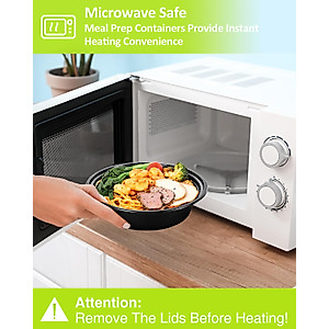 SHOPDAY Meal-Prep-Containers-[35 Pack] 24 oz Plastic-Food-Storage-Containers-with-Lids, Disposable-Food-Prep-Containers-Microwave-Safe, Meal-Prep-Bowls-Reusable, BPA Free To-Go-Contianers-for-Lunch