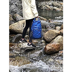 Outlander 100% Waterproof Hiking Backpack Lightweight Packable Travel Daypack(Black) 25L