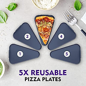 GOCHA Gadgets, Pizza Microwavable Storage Container – Reusable, Expandable & Collapsible with 5 Trays to Organize & Save Space - BPA Free, Microwave & Dishwasher Safe (White)