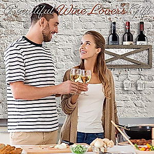 Autumn Alley Rustic Barn Door Wine Rack with Glass Storage - Country Home Decor Rustic Farmhouse for Kitchen, Dining Room – Wood and Metal Wine Wall Mount Storage – Holds 5 Bottles, 4 Stemmed Glasses