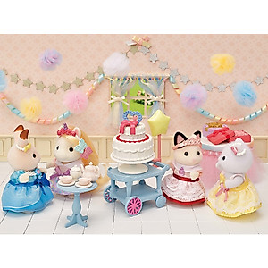 Calico Critters Tuxedo Cat Girl's Party Time Playset, Dollhouse Playset with Figure and Accessories