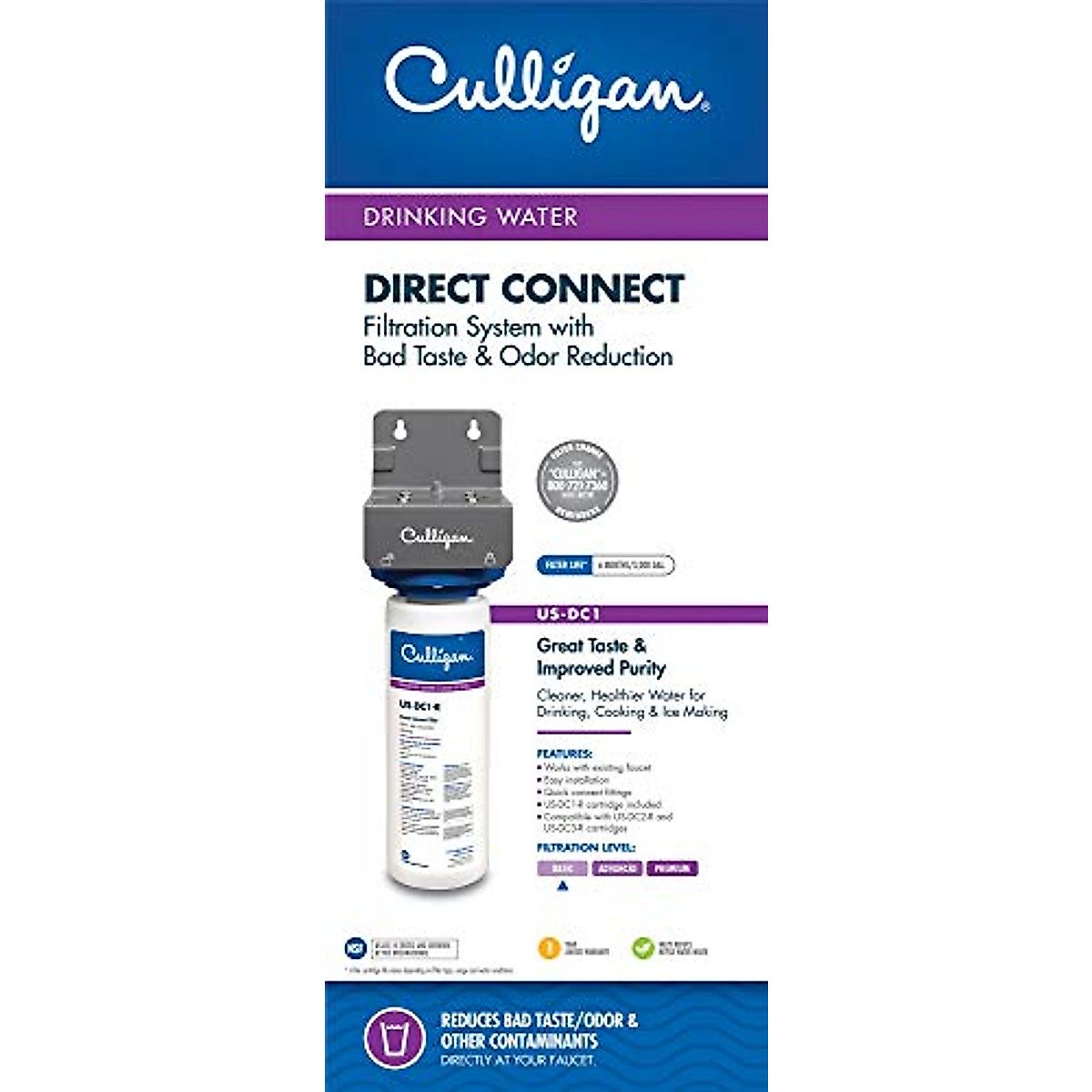 CULLIGAN US-DC1 Under Sink Connect Drinking Water Direct Conn WTR System, No Size, White