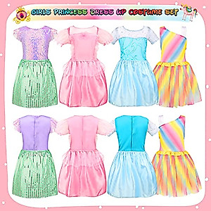 LIMIROLER Princess Dress Up Clothes for Little Girls Princess Role Play Costume Gift Set 25 Pcs Pretend Toys Kit for Toddlers Girls Aged 3-6 Years Old