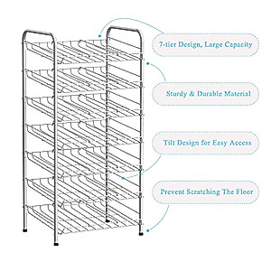 Can Organizer for Pantry 7-tier Can Organizer Can Good Organizer for Pantry Shelf Holds up to 84 Cans Can Rack Dispenser for Pantry, Kitchen, Cabinet Silver