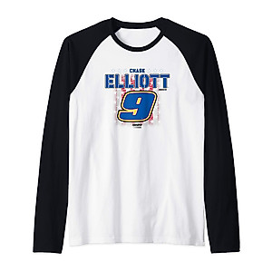 NASCAR - Chase Elliott - Flag Raglan Baseball Tee