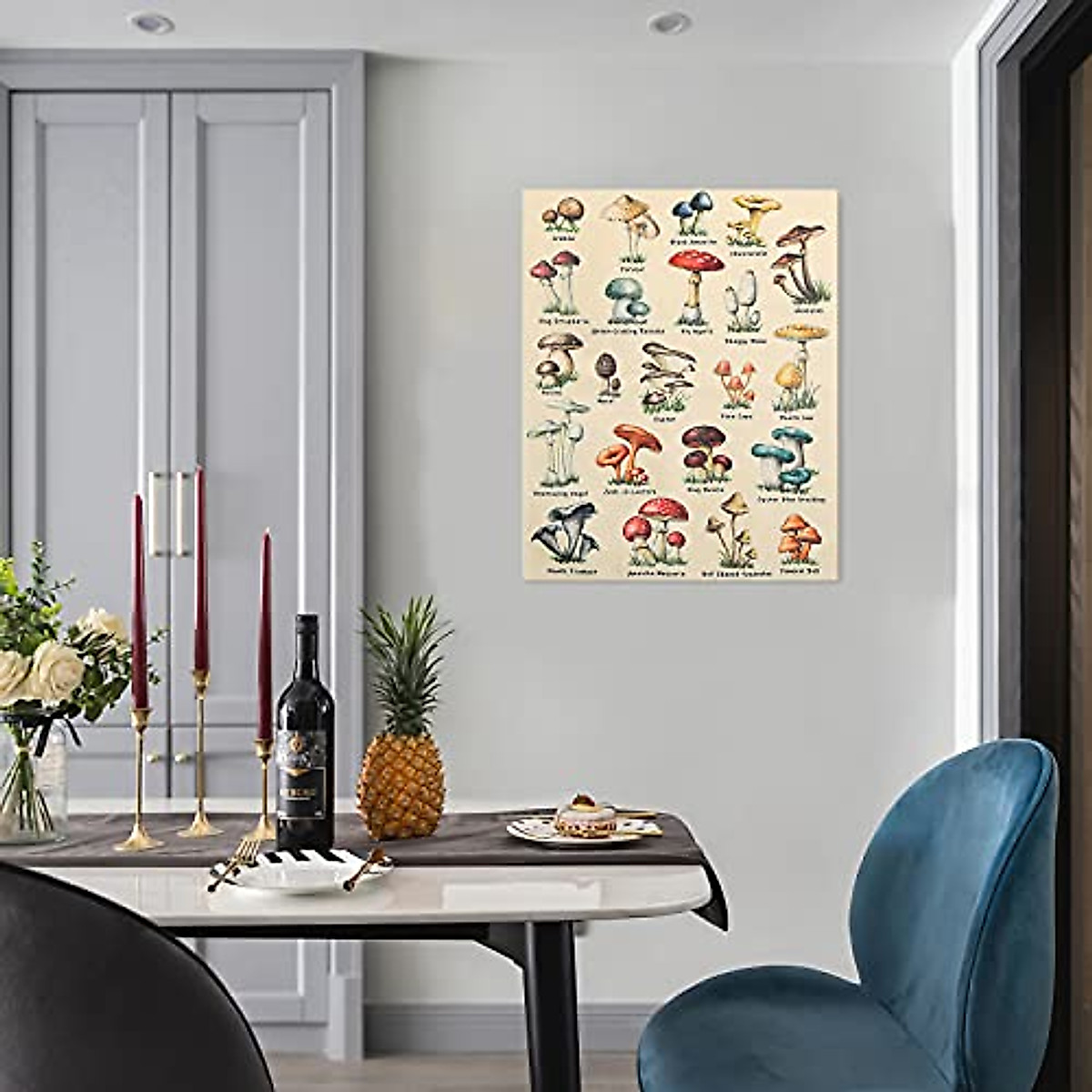 Lourny 3Pcs Flower Tapestry Wall Hanging - Wildflower Plant Floral Fruit Tapestry Butterfly Botanical Small Tapestries for Bedroom Living Room