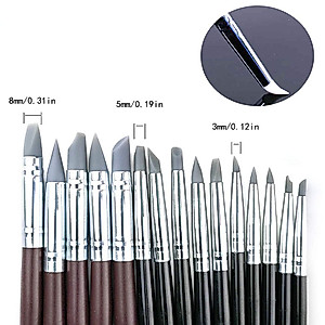 Hamineler 20Pcs Silicone Clay Sculpting Tool Clay Shaping Modeling Wipe Out Tools, Modeling Dotting Tool Pottery Clay Sculpture Carving Tools