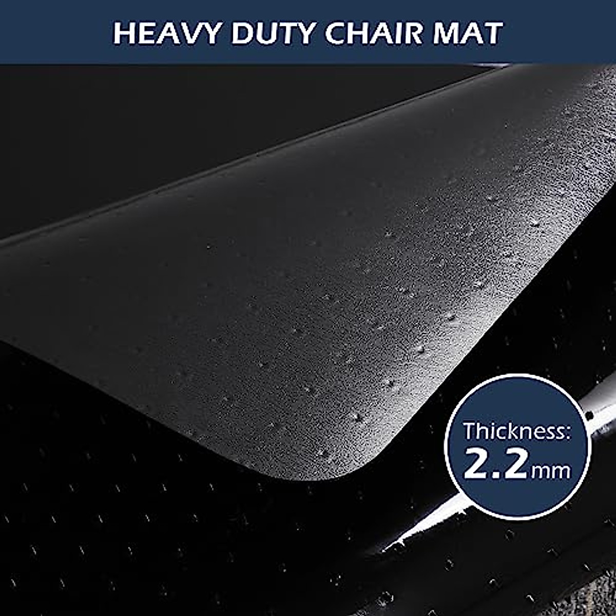 Chair Mat for Carpet, SALLOUS 60" x 46" Office Chair Mat for Carpeted Floors, Heavy Duty Chair Mat with Grips, Floor Protector Rolling Computer Desk Mat for Home Office (Black, Rectangular)