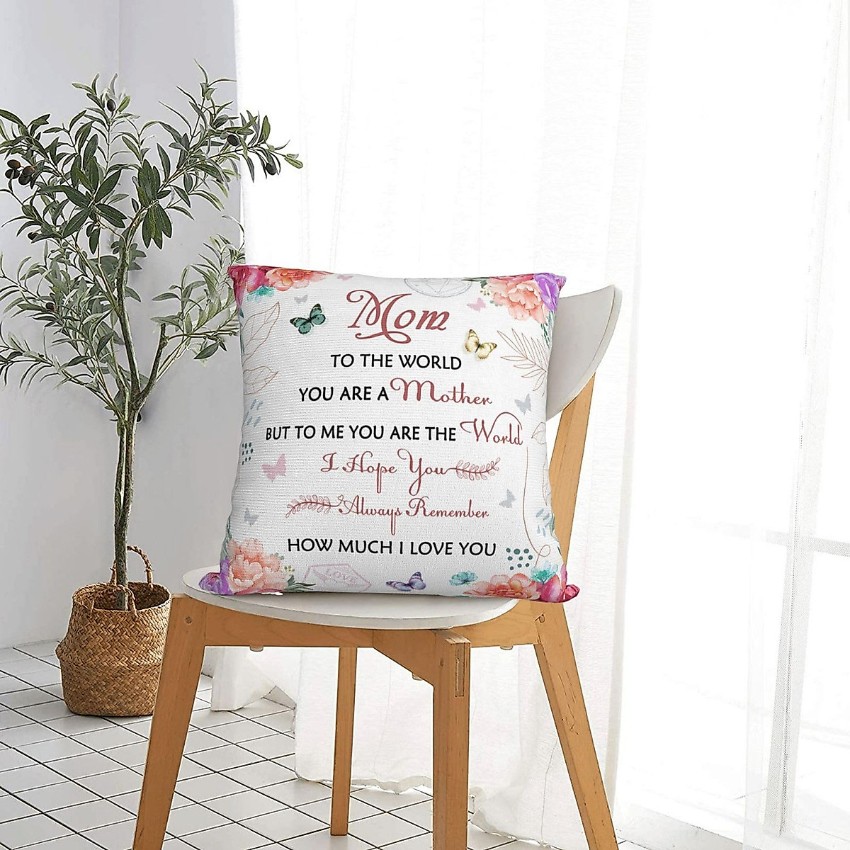 Mom Gifts from Daughter, Gifts for Mom Pillow Cover 18"x18", Mom Birthday Gifts, Mom Gifts, Mom Gifts from Son, Best Mom Ever Gift, Moms Gift Ideas for Anniversary Mother's Day Christmas, Mother Gifts