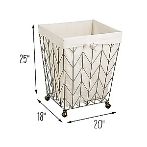 Unknown1 Chevron Wire Hamper Gold Stainless Steel