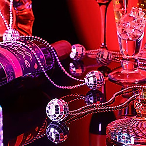 20 Pcs Mirror Disco Ball Necklaces 70s Disco Party Necklaces Mini Disco Ball Necklace Silver Disco Necklace 70s Jewelry Disco Party Favor Decoration Costume Accessories for Dance Supplies (0.79 Inch)