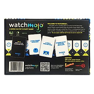 WatchMojo: A Super Fan Top 10 Party Game, 400 Cards Included, Game Board, Dry Erase Scoreboard and Marker, for 3 to 10 Players, 20 to 30 Minute Play Time, for Ages 13 and up