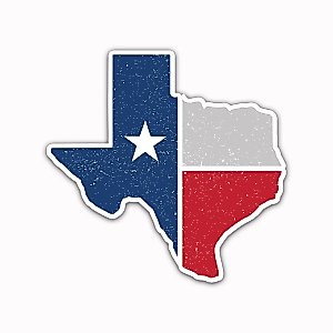 JP's Parcels Car Bumper Sticker Magnet Sign - 5x5 in. Refrigerator Tool Box Magnets Texas State Map Red White and Blue Star
