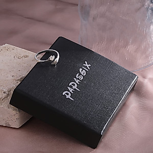 papasgix Hug Ring for Women 925 Sterling Silver,Hug Rings Silver Hugging Hands Open Promise Ring Jewelry Hug Hands Mens Rings Couples Wedding Bands (Silver)