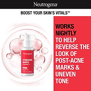 Neutrogena Stubborn Texture Daily Acne Facial Cleanser with Salicylic Acid, 6.3 fl. oz, & Neutrogena Stubborn Marks PM Treatment with Retinol, 1.0 fl. oz, Fragrance Free Skincare, 2 Items