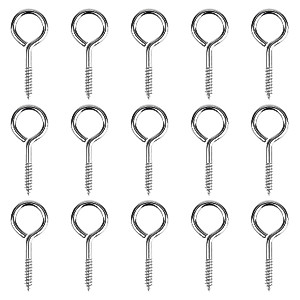 Powlankou 40 Pieces 2 inch Screw Eyes, Nickel Plated Steel Screw Eyes, Self Tapping Screw Hooks, Metal Eye Hooks, Eyelet Screws