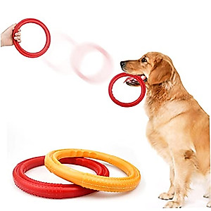 IFANLANDOR Dog Outdoor Toys Puppy Chew Toy Dog Catching Ring Puppy Teething Toy Dog Chewing Ring Pet Teether Toy Puppy Dog Toys Flexible Ring Pet Toy Border Collie Rubber Pet Dog