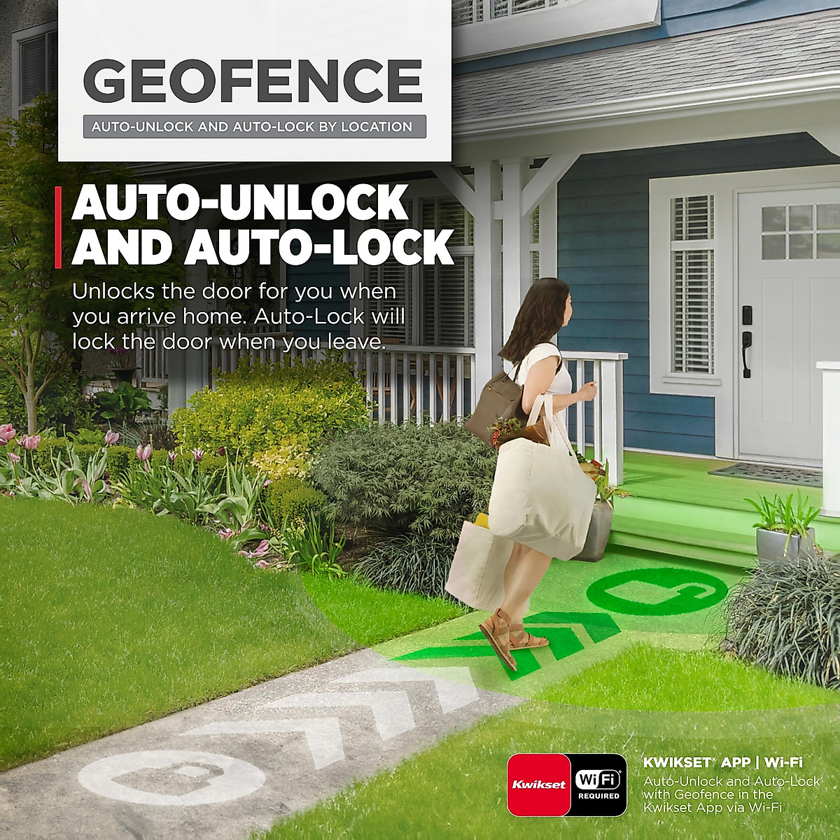 Kwikset Halo Touch Contemporary Square Wi-Fi Fingerprint Smart Lock No Hub Required featuring SmartKey Security in Satin Nickel (99590-003)