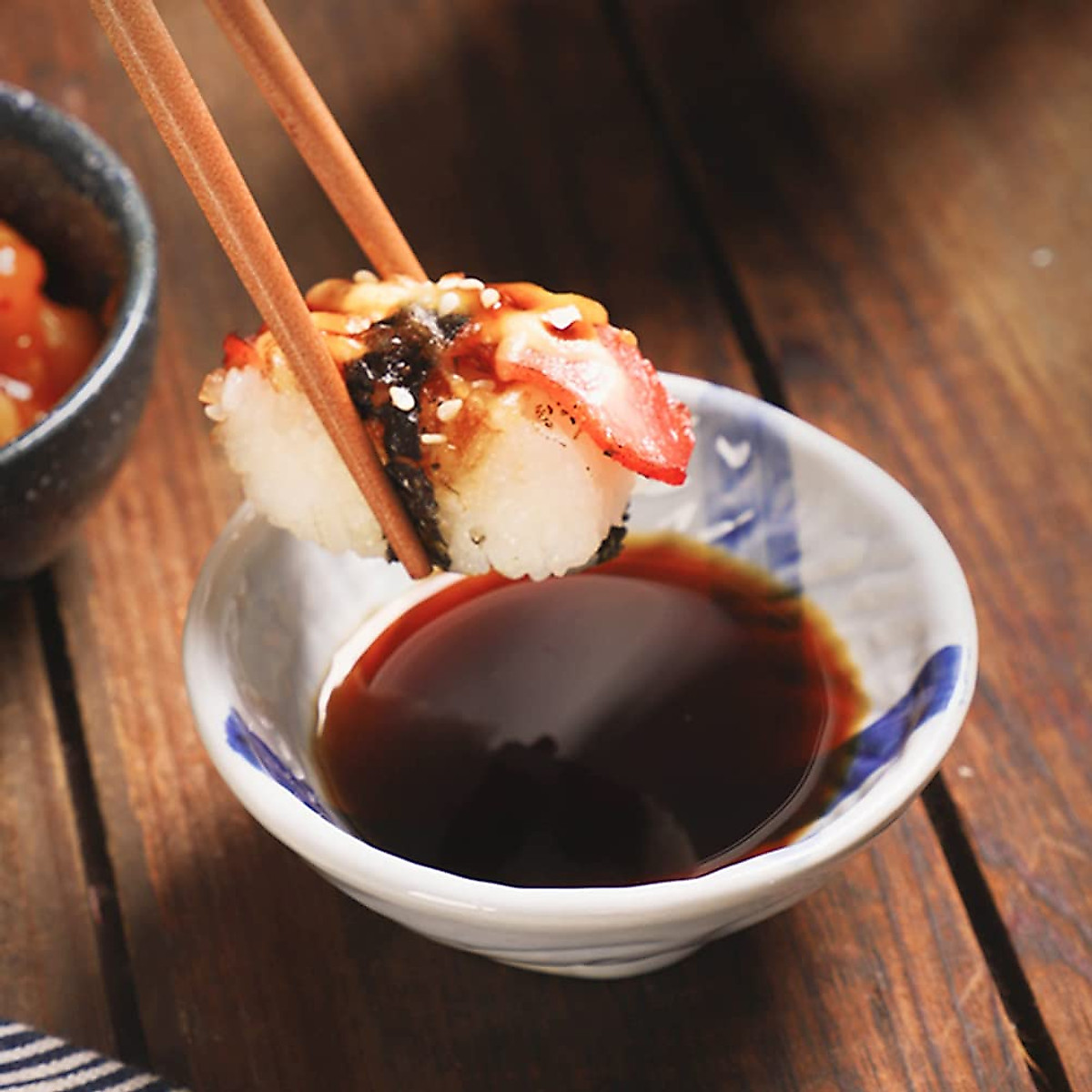 Tofficu Dinnerware Sets 4Pcs Ceramic Seasoning Dishes Reusable Sauce Bowls Japanese Side Dishe Dipping Bowl Mini Dip Bowls Set for Appetizer Snack Ketchup Condiments Dessert Soy Cutlery Set