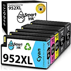 Smart Ink Compatible Ink Cartridge Replacement for HP 952XL 952 XL (5 Combo Pack) to use with OfficeJet Pro 8710 8720 8740 8715 8210 7740 7720 8700 8730 8725 (2 Black, Cyan, Magenta, Yellow)