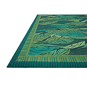 Loloi Justina Blakeney x Pisolino Collection PSO-04 Teal/Lagoon, Indoor/Outdoor 3'-6" x 5'-6" Accent Rug