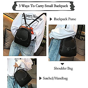 Small Backpack Purse for Women, SIXVONA 3 Ways to Carry Fashion Mini Backpack Soft PU Leather Purse for Girls Ladies, Black