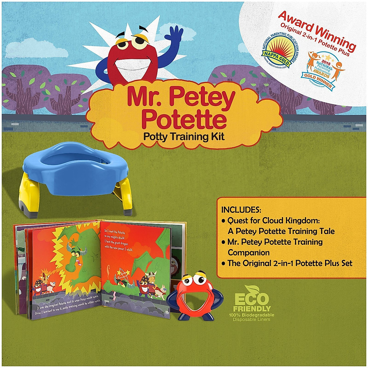 Kalencom Mr. Petey 2-in-1 Potette Plus Potty Training Kit, Blue, One Size