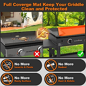 36 inch Blackstone Griddle Cover Silicone Griddle Mat Blackstone Accessories Heavy Duty Food-Grade Silicone Mats - Protect Griddle from Rust Rodents Debris Full edge