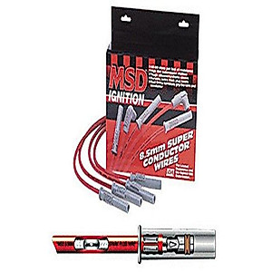 MSD 31239 Super Conductor Spark Plug Wire Set 8 Cyl 90° Plug, Socket/HEI Cap