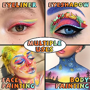 Permotary 16 PCS Matte Colorful Liquid Eyeliner Set Neon Eye Liners Pen,Waterproof Long Lasting Quick Dry Rainbow Eyeliner Eyeshadow Pencil Makeup Kit Gift for Women Girls