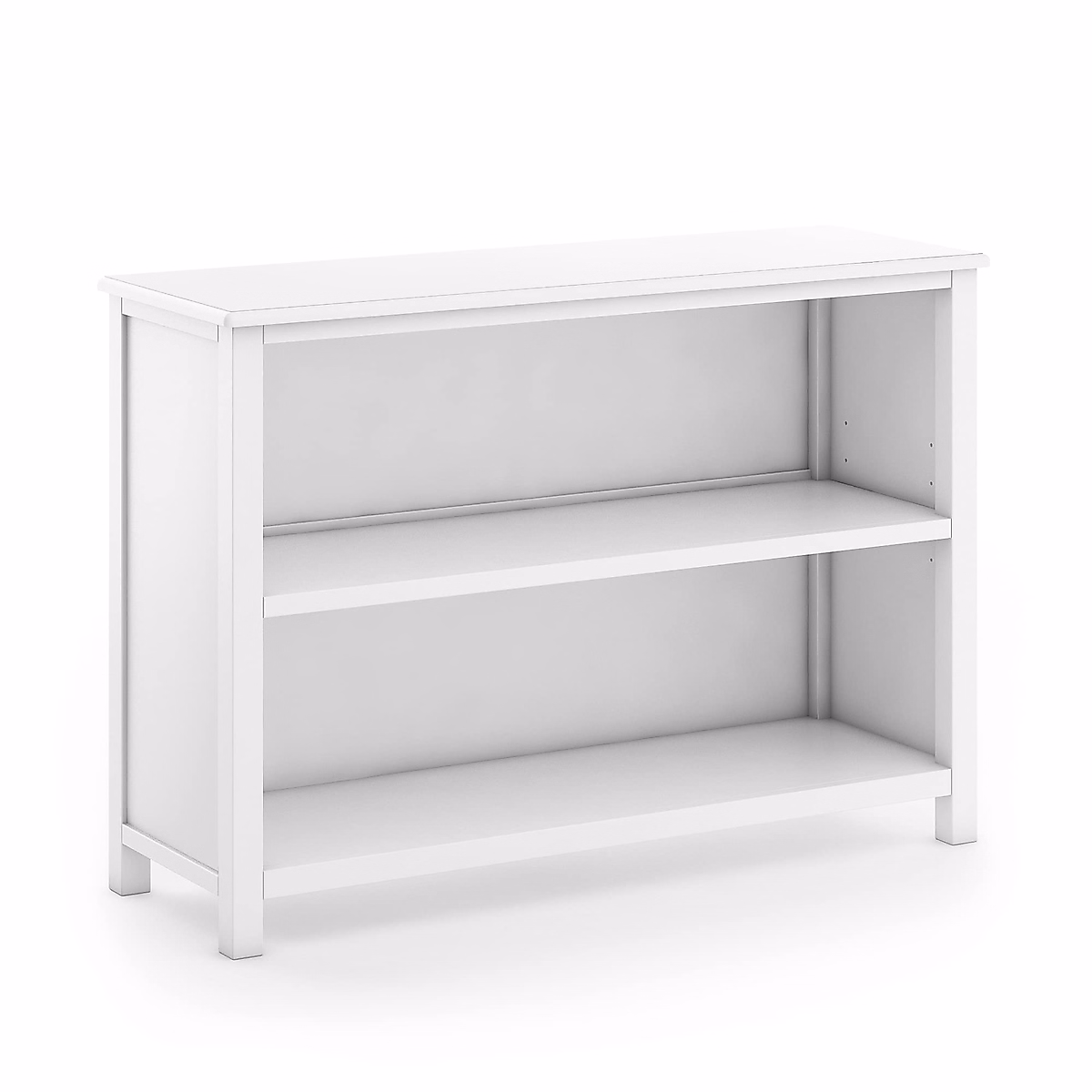 Guidecraft Deluxe Taiga 2-Shelf Bookcase 30" - White: Storage Shelving Unit for Kids Toys, Books, Paper, TV, and Bins - Home Furniture