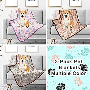Awaytail 1 Pack 3 Dog Blankets for Large Dogs,Pet Blankets for Dog Bed Cover,Washable Soft Fleece Blankets for Couch Blanket,Blankets for Dogs Cats,41"x31"