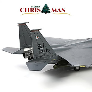 NUOTIE Classic American Eagle F-15E Twin-Engine Fighter Pre-Build Model Kits 1:100 Aircraft Alloy Diecast Airplane Military Display Model Aircraft for Collection or Gift