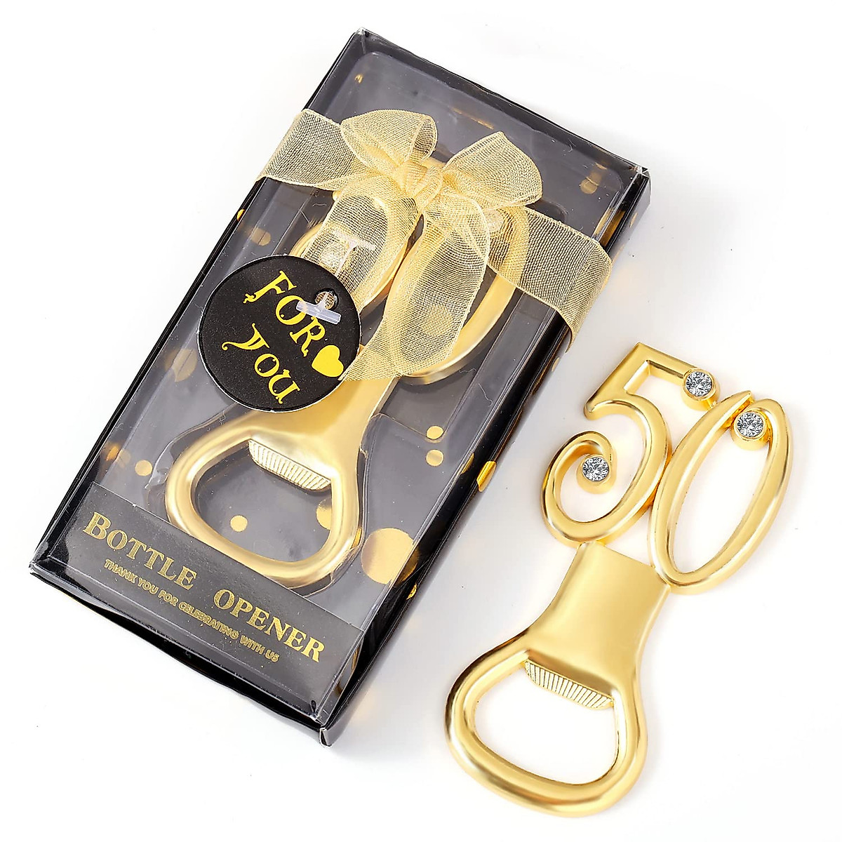 N&B 36pack 50th Birthday Beer Bottle Opener for 50th Birthday Party Favors 50th Wedding Anniversaries Souvenirs Favors Gifts Decorations (36)