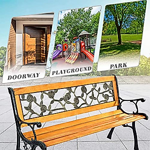 FDW Park Bench Garden Metal Outdoor Furniture Benches Clearance for Patio Yard