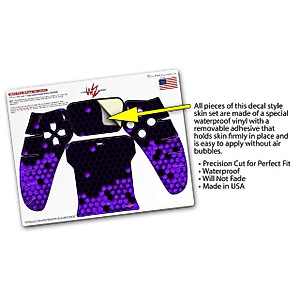 WraptorSkinz Skin Wrap compatible with Sony PS5 DualSense Controller HEX Purple (CONTROLLER NOT INCLUDED)