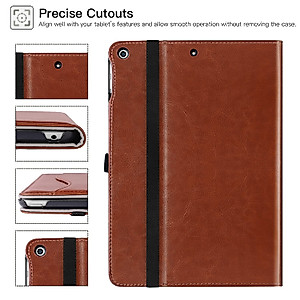 ZtotopCases for New iPad 9th/8th/7th Generation Case 10.2 Inch 2021/2020/2019, Premium PU Leather Folding Stand Cover for iPad 10.2" 9/8/7 Gen, Brown