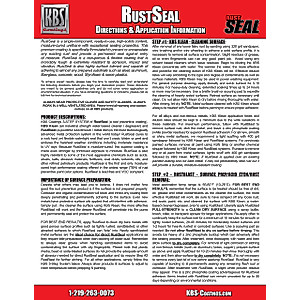 KBS Coatings 4402 Satin Black Rustseal -1 quart, Covers 50 Sq Ft, Proven Rust Prevention