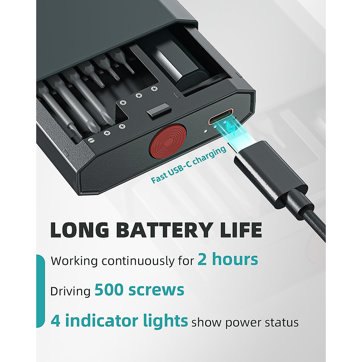 Mini Electric Screwdriver 48-in-1 Magnetic Bits, DOINOW Precision Electric Screwdriver LED Light, Electric Screwdriver kit for PC Building Phone Watch Laptop