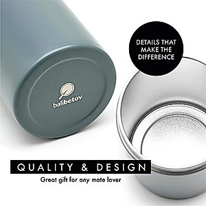 BALIBETOV Yerba Mate Container (Yerbero) with Spout - Long Lasting 304 Stainless Steel Containers with Pouring Lids for Easy Filling Mate Cup - Works for Sugar Dispenser/sugar container (Grey)
