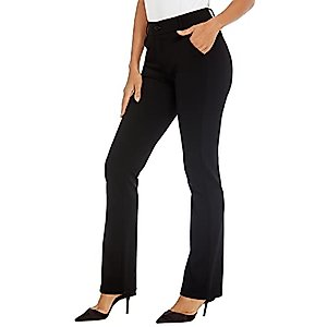 iChosy Women's Ease into Comfort Barely Bootcut Stretch Dress Pant Black32 4