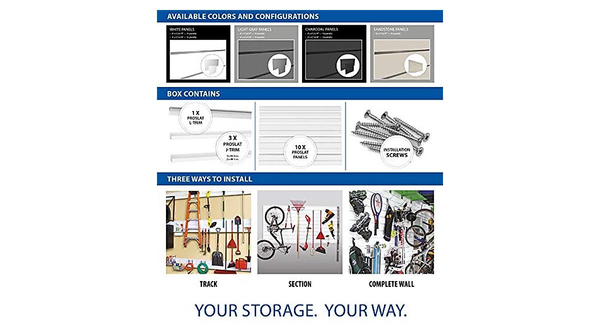 Garage Storage Made Easy with PROSLAT PVC Slatwall Panels